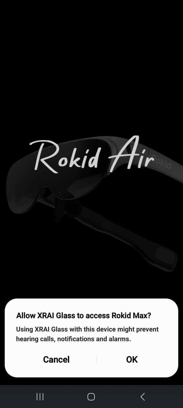 Set up XRAI on Rokid Max